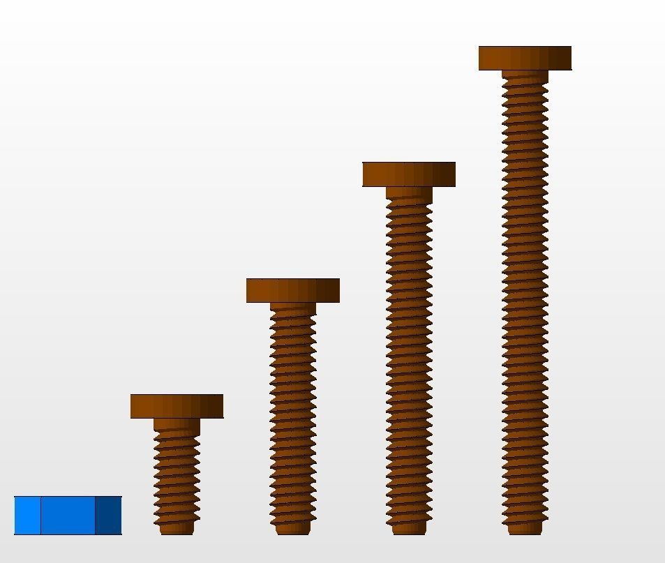 M2 screws and nut collection 3D model 3D printable | CGTrader