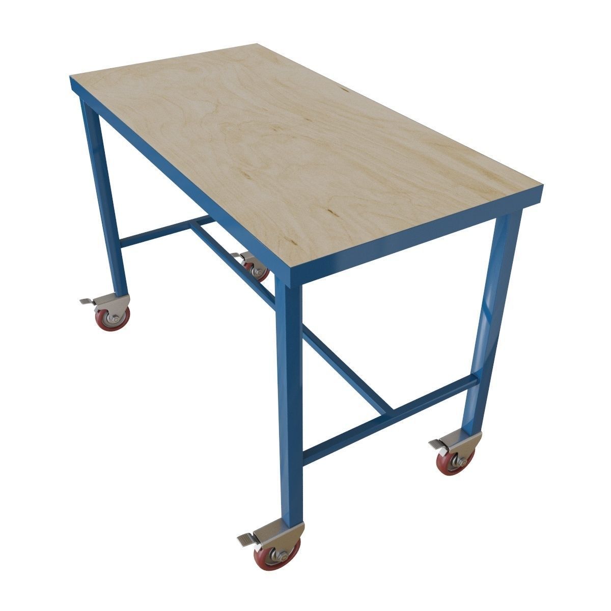 Novo metal Industrial work table high with wheels 3D model | CGTrader
