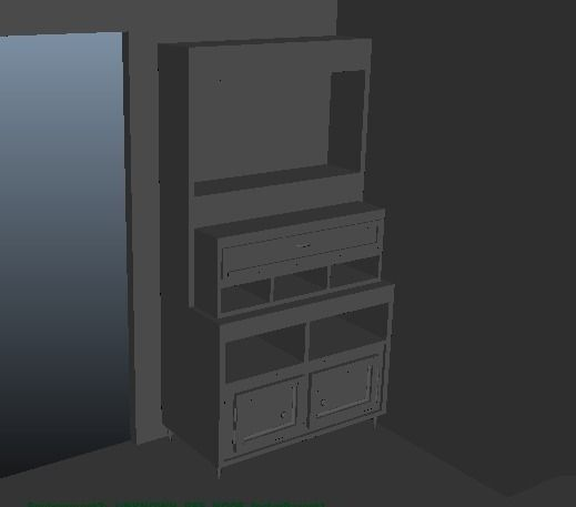cupboard kitchen cabinet with drawers and shelves free 3D model | CGTrader