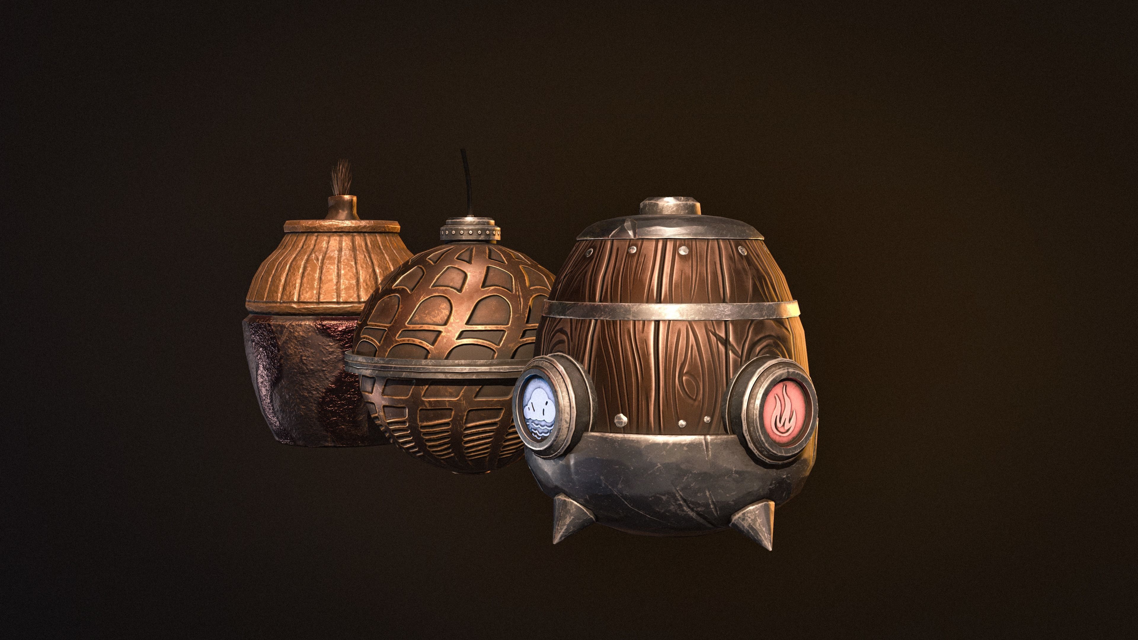 3D model Medieval pocket bombs Stylized VR / AR / low-poly | CGTrader