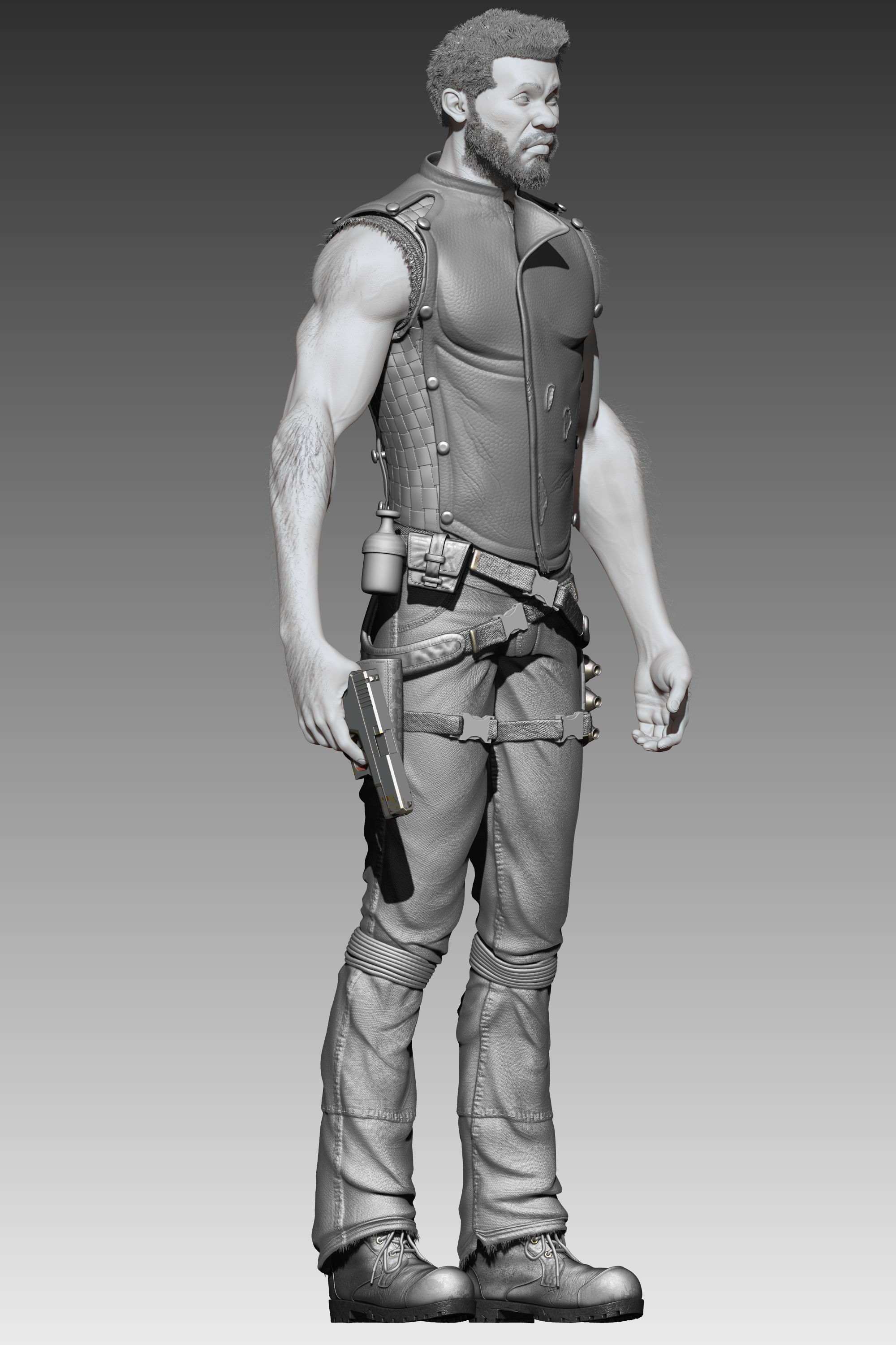 Hunter man holding gun 3D model | CGTrader