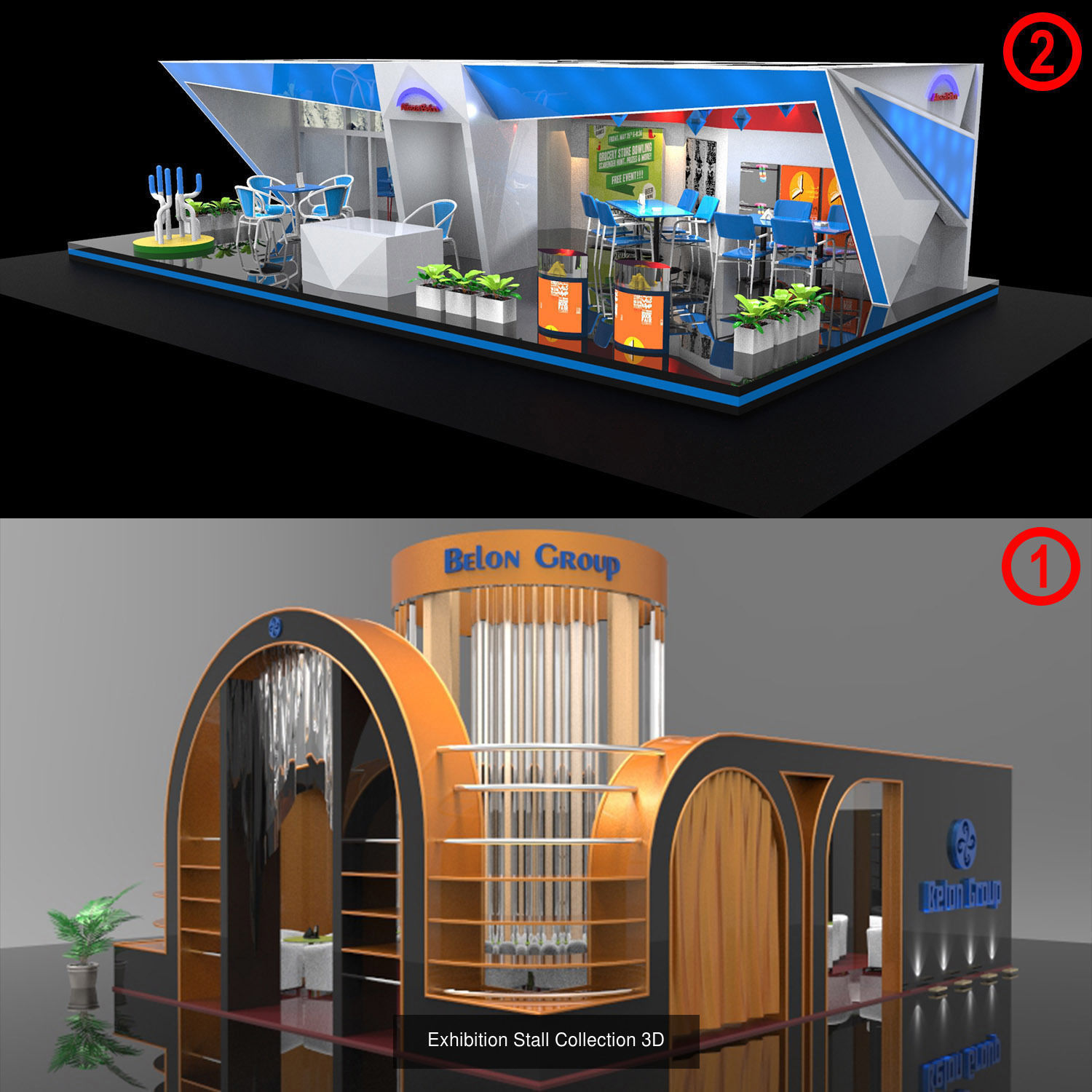 6 Exhibition stall collection | CGTrader