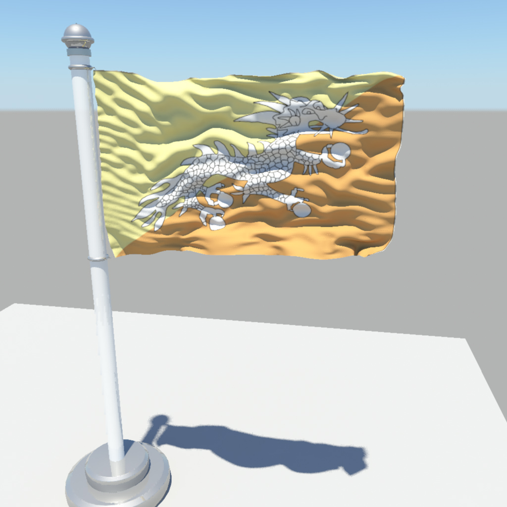 Bhutan Flag 3D model | CGTrader