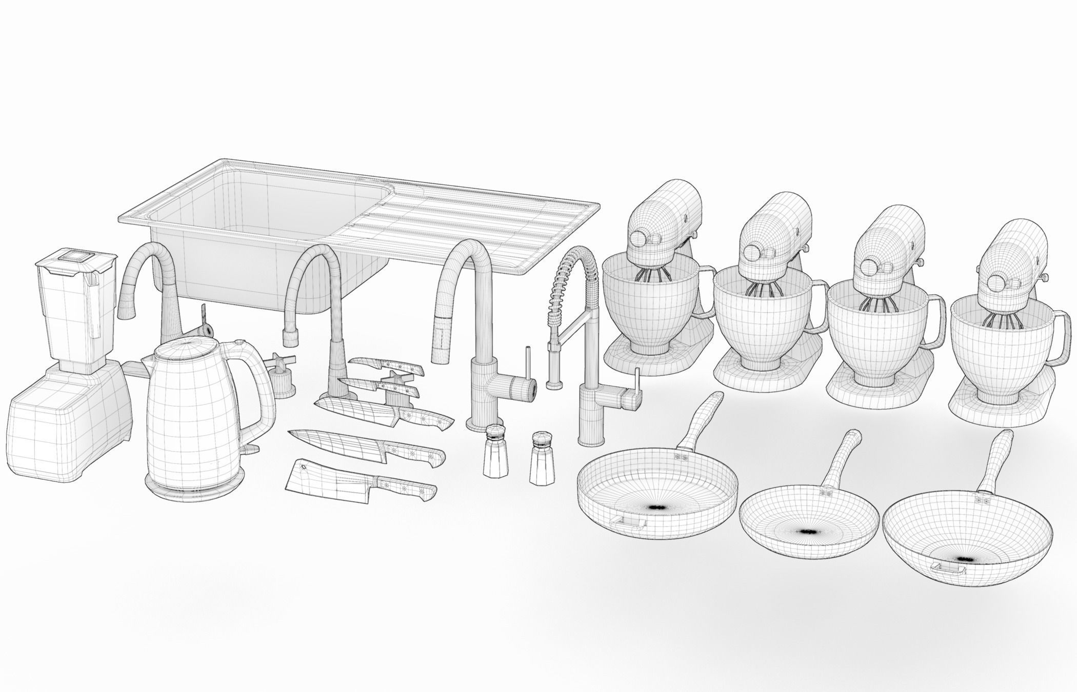 High Quality Collection of Kitchen Assets for Interior - 3D Pack | CGTrader