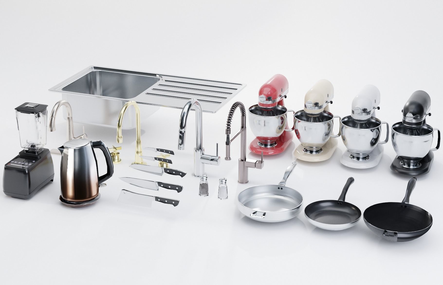 High Quality Collection of Kitchen Assets for Interior - 3D Pack | CGTrader