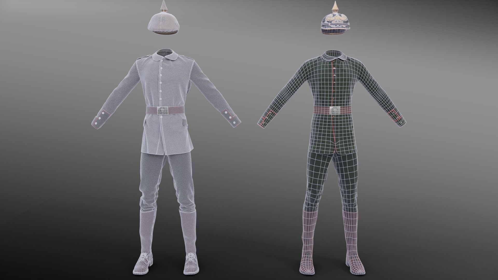3D model German WW1 Uniform VR / AR / low-poly | CGTrader