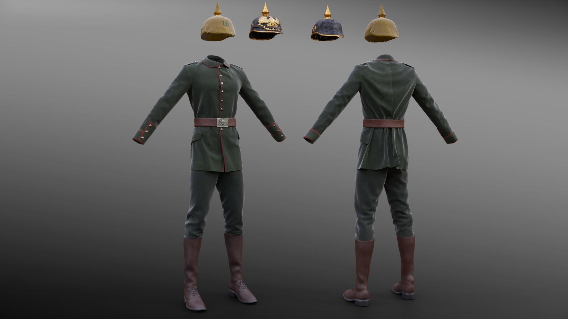 3D asset low-poly German WW1 Uniform | CGTrader