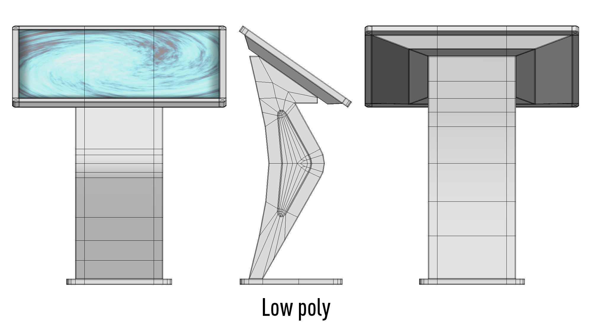 3D model Touch Screen LCD Stand Display Kiosk VR / AR / low-poly | CGTrader