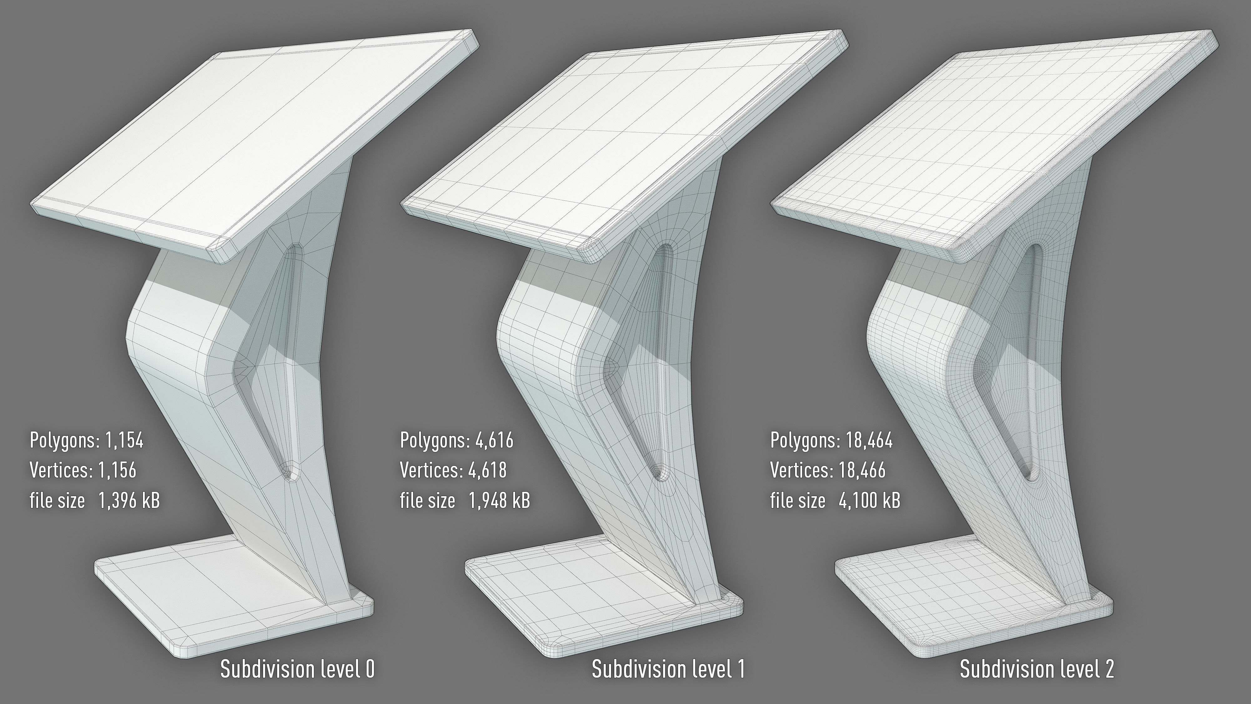 3D model Touch Screen LCD Stand Display Kiosk VR / AR / low-poly | CGTrader