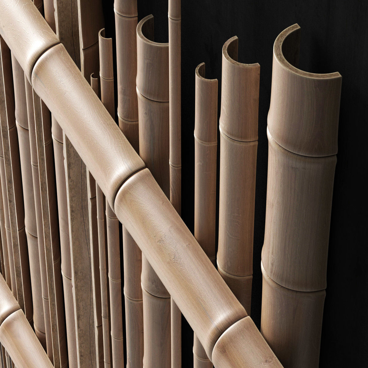 Bamboo gutter decor n1 3D model | CGTrader