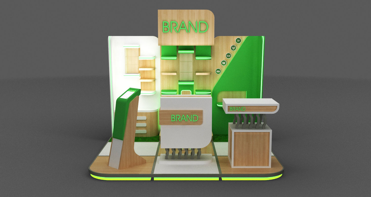 3D model BOOTH MODULAR 3X3 meter VR / AR / low-poly | CGTrader