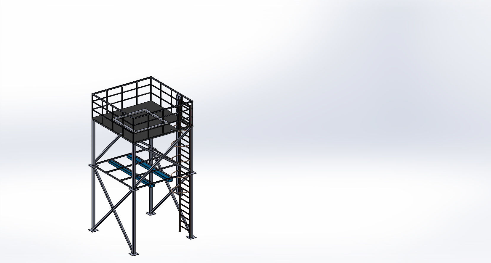 Platform 3D model ladder | CGTrader