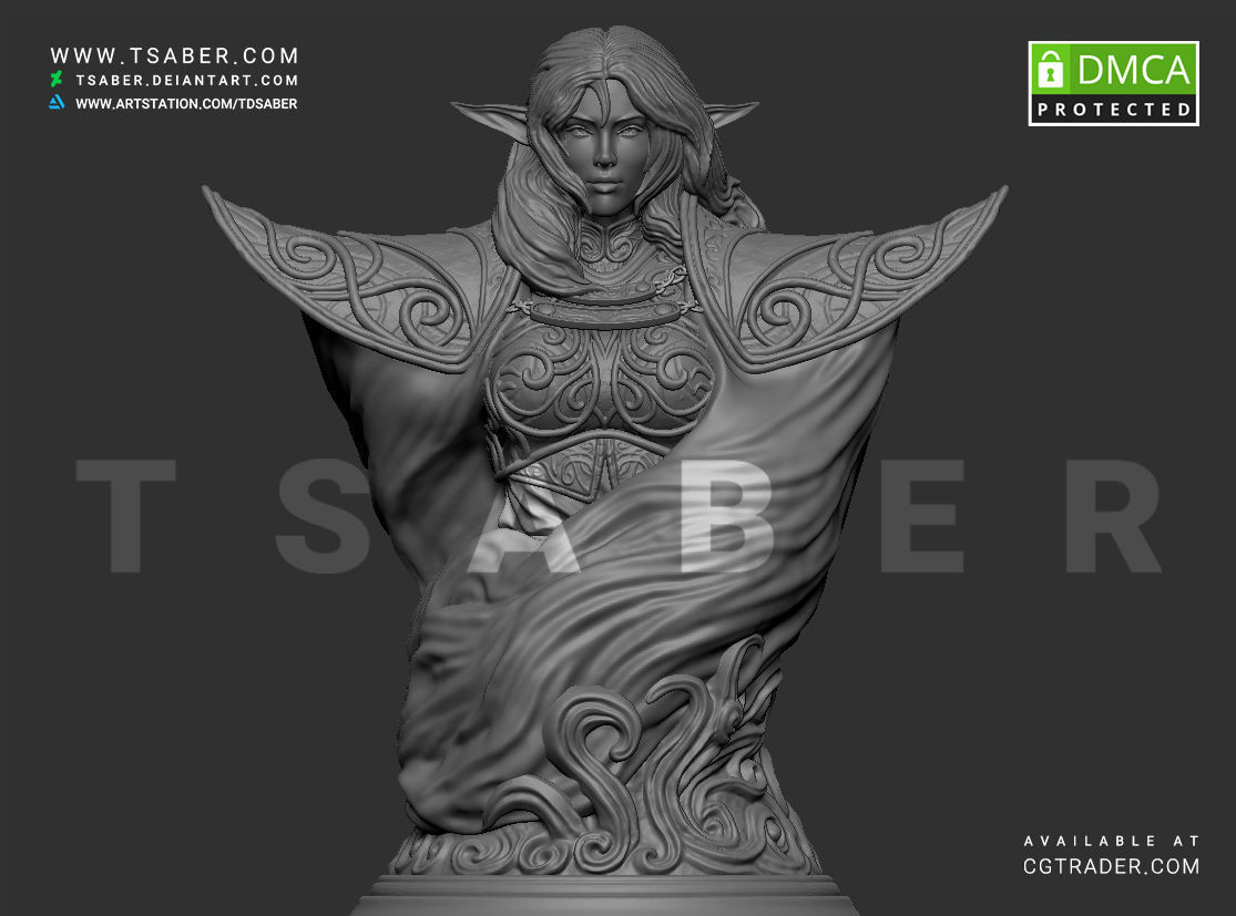Deedlit Bust - Anime Elf Bust 3D model 3D printable | CGTrader