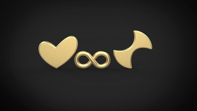 infinity-heart-circle part for pendant and earing model 3D model 3D ...