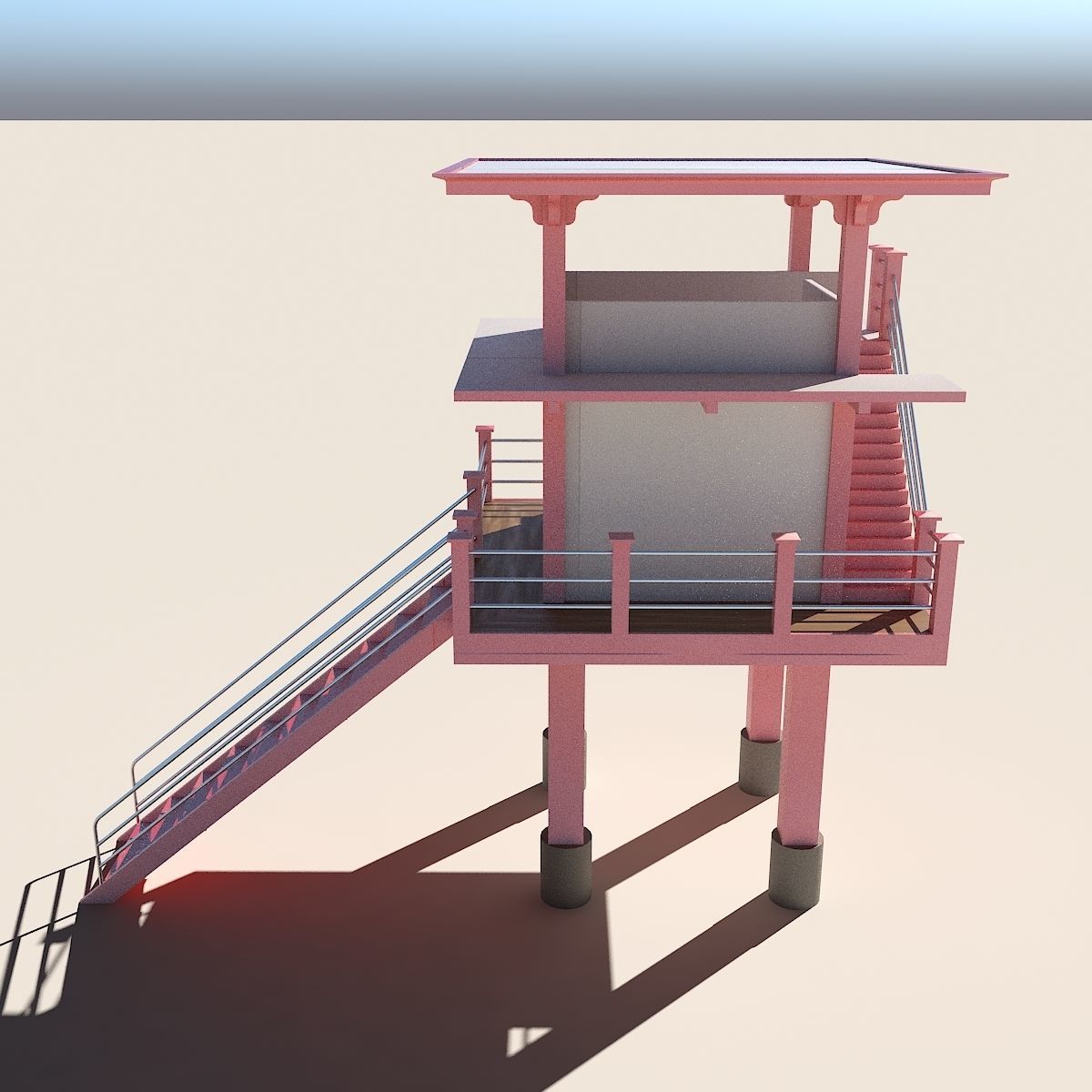 Beach Tower Lifeguard Station 3D model | CGTrader