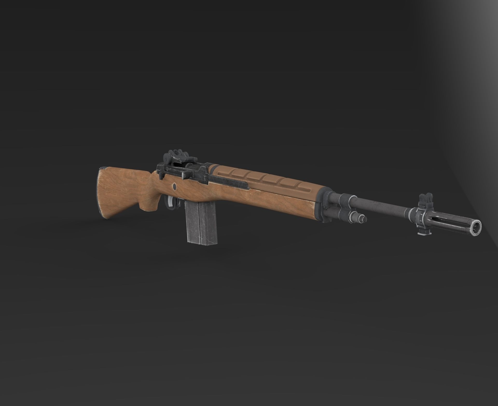 M14 gun 3D model OBJ