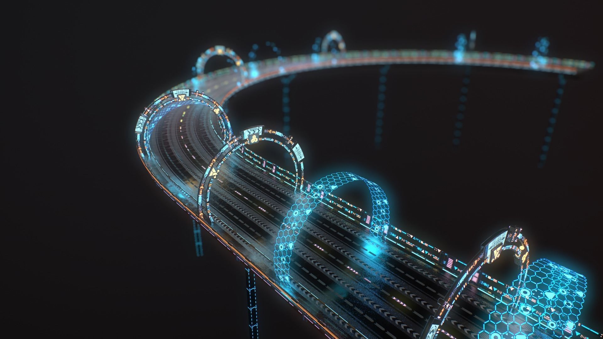 3D model Sci-fi Road VR / AR / low-poly | CGTrader