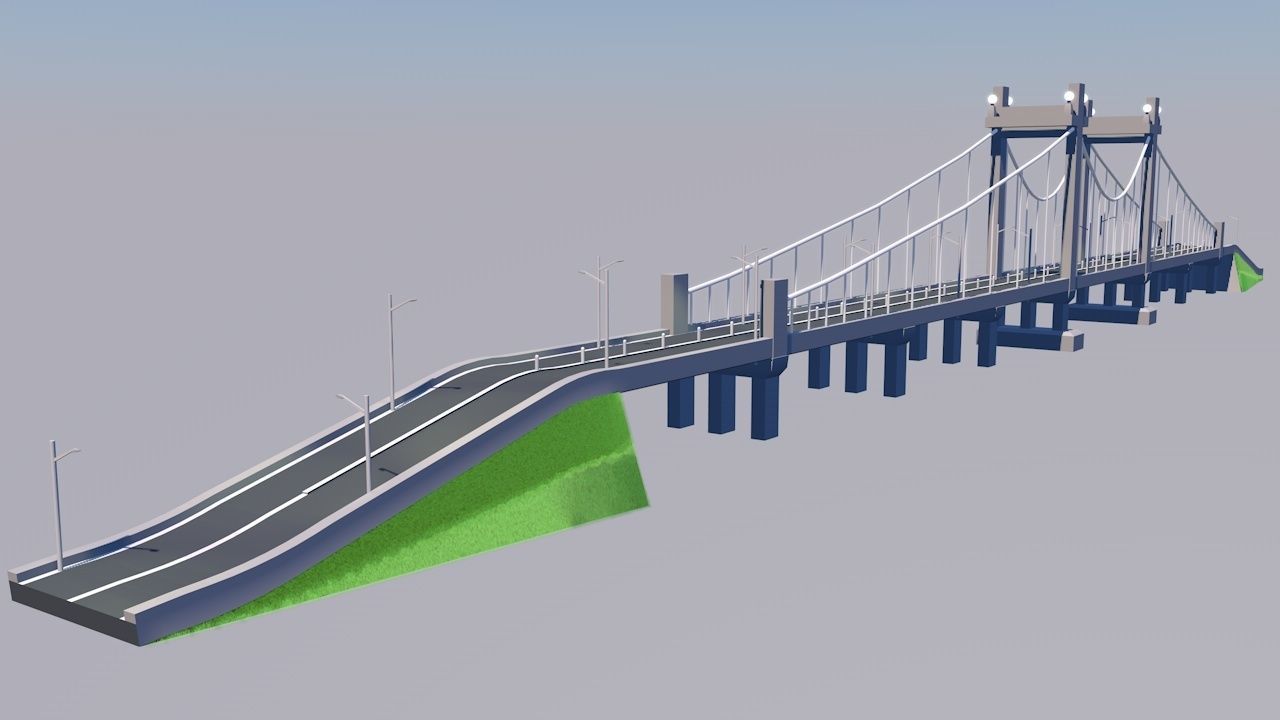 Bridge on night free VR / AR / low-poly 3D model | CGTrader