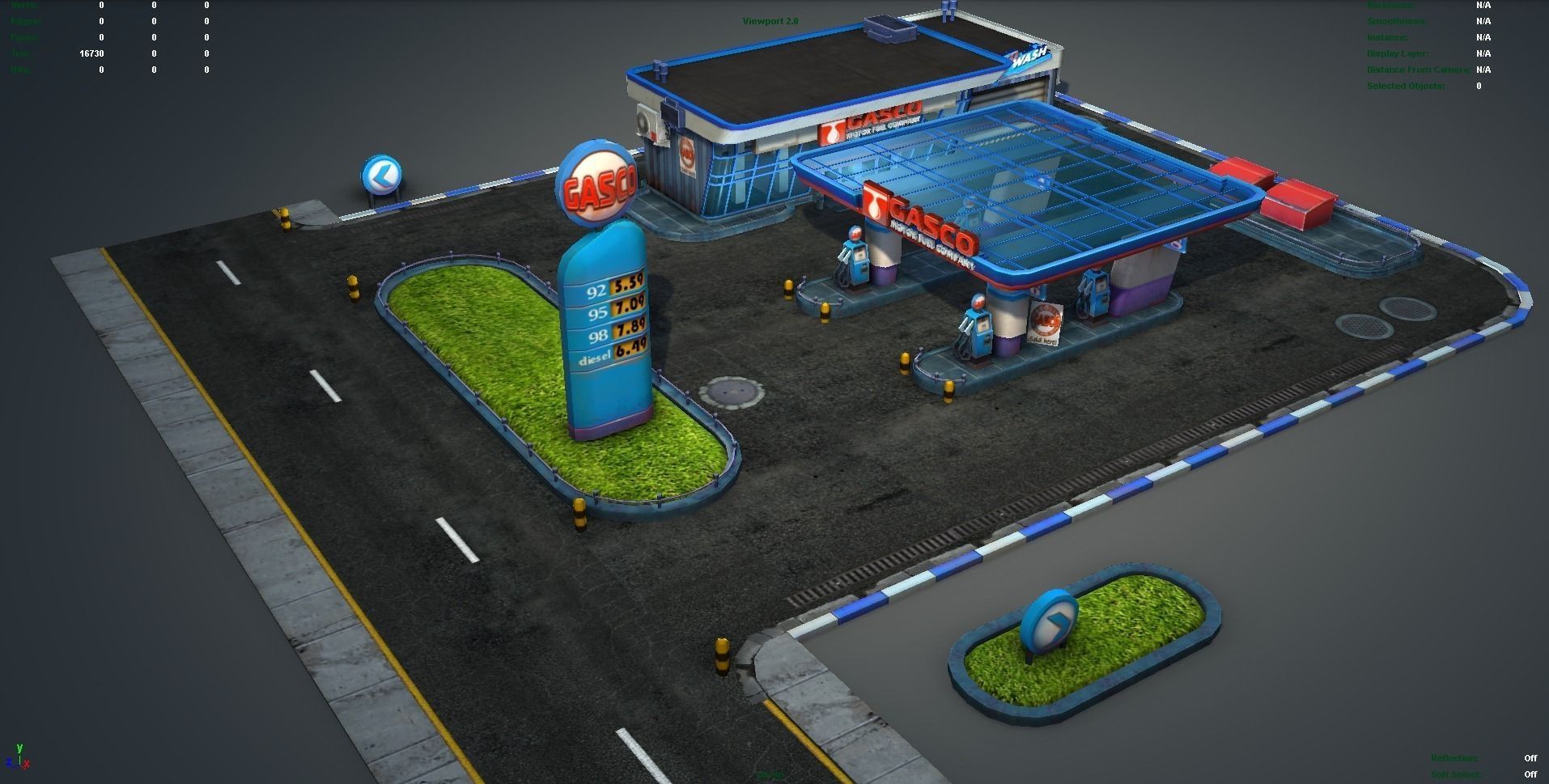 3D model Gas Station pack - low poly VR / AR / low-poly | CGTrader