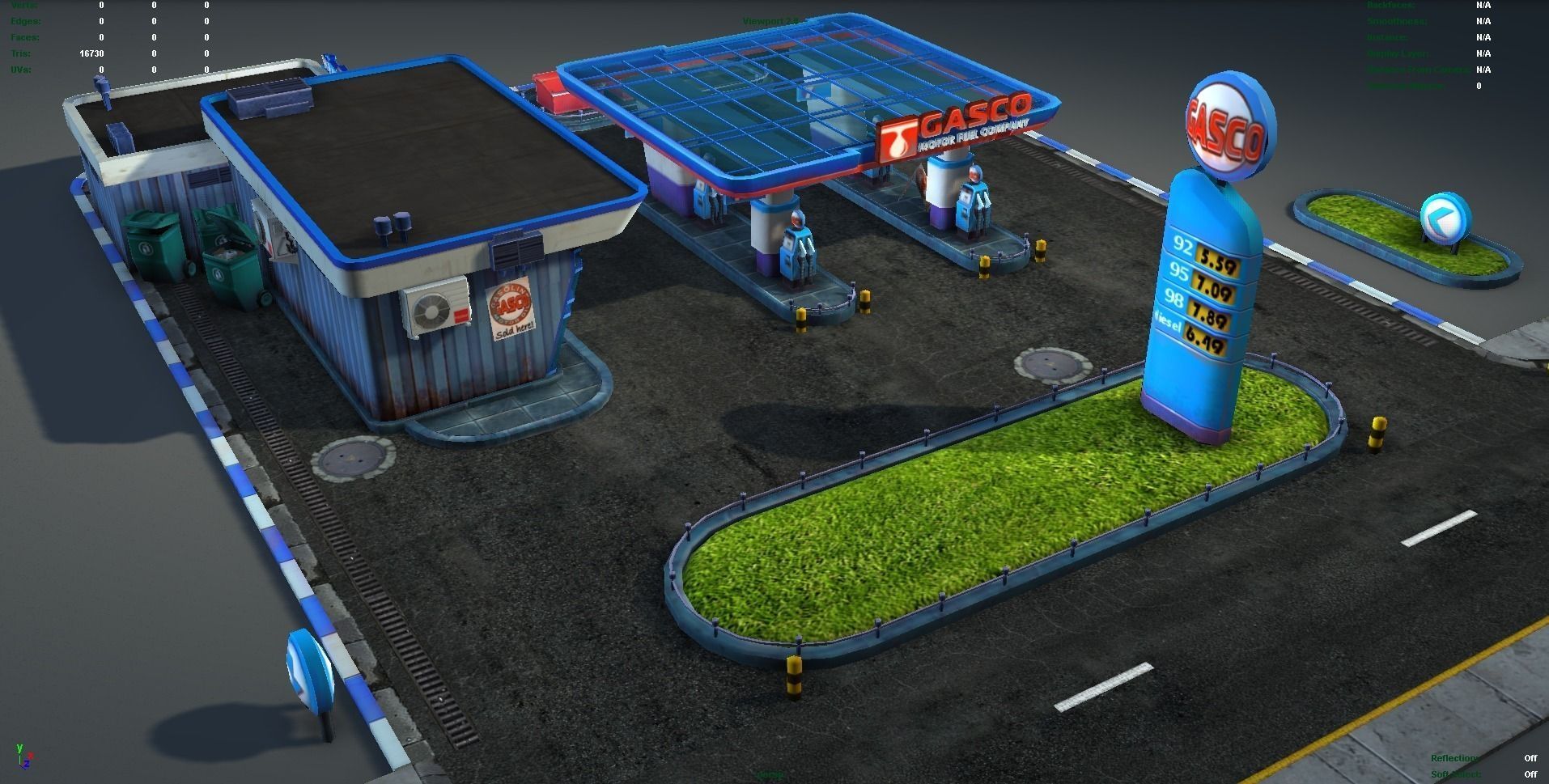 3D model Gas Station pack - low poly VR / AR / low-poly | CGTrader