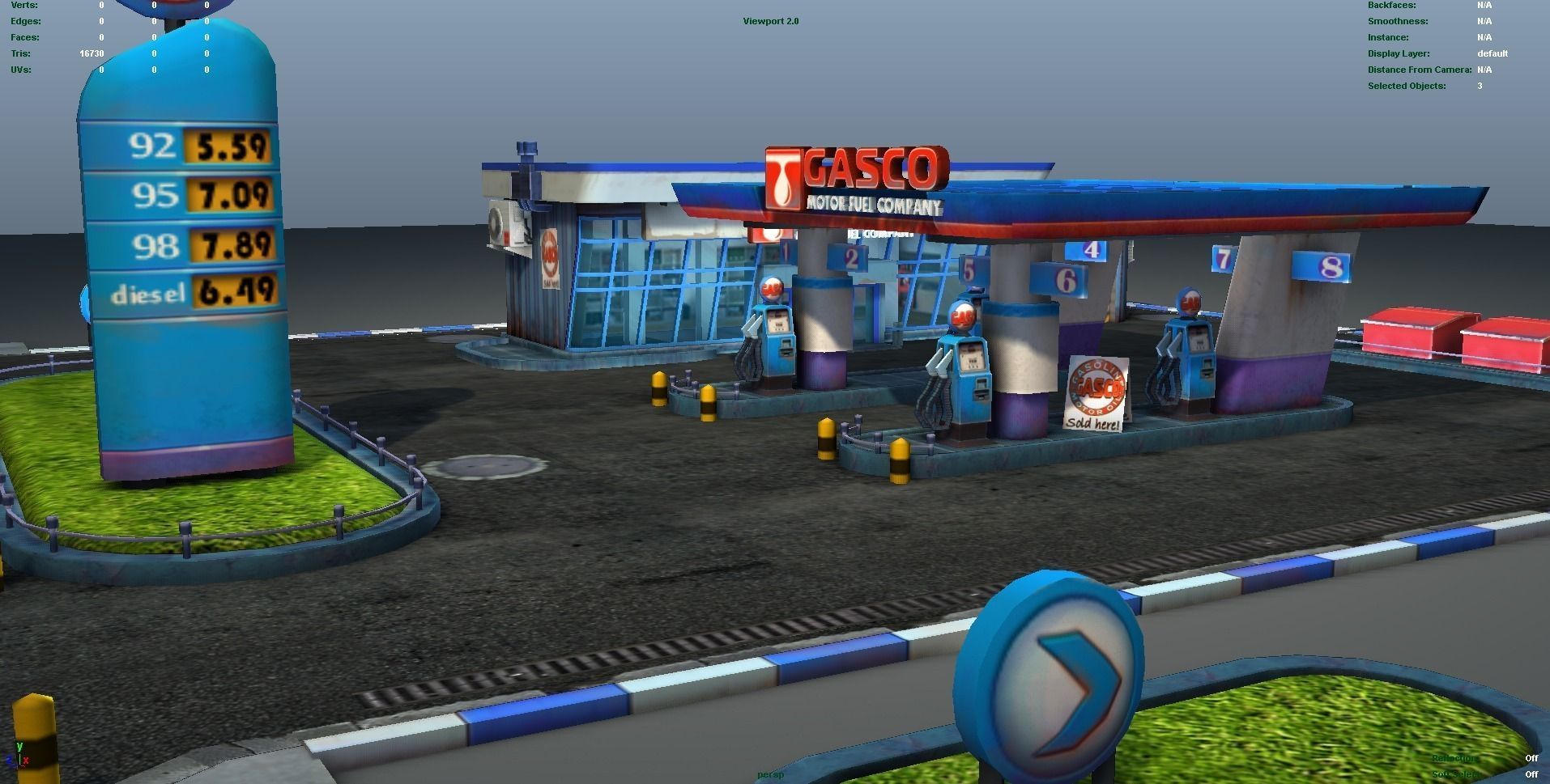 3D model Gas Station pack - low poly VR / AR / low-poly | CGTrader