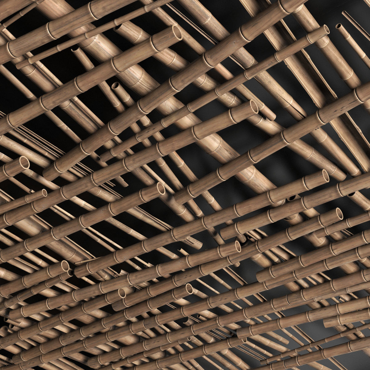 Bamboo ceiling decor tiki bar 3D model | CGTrader