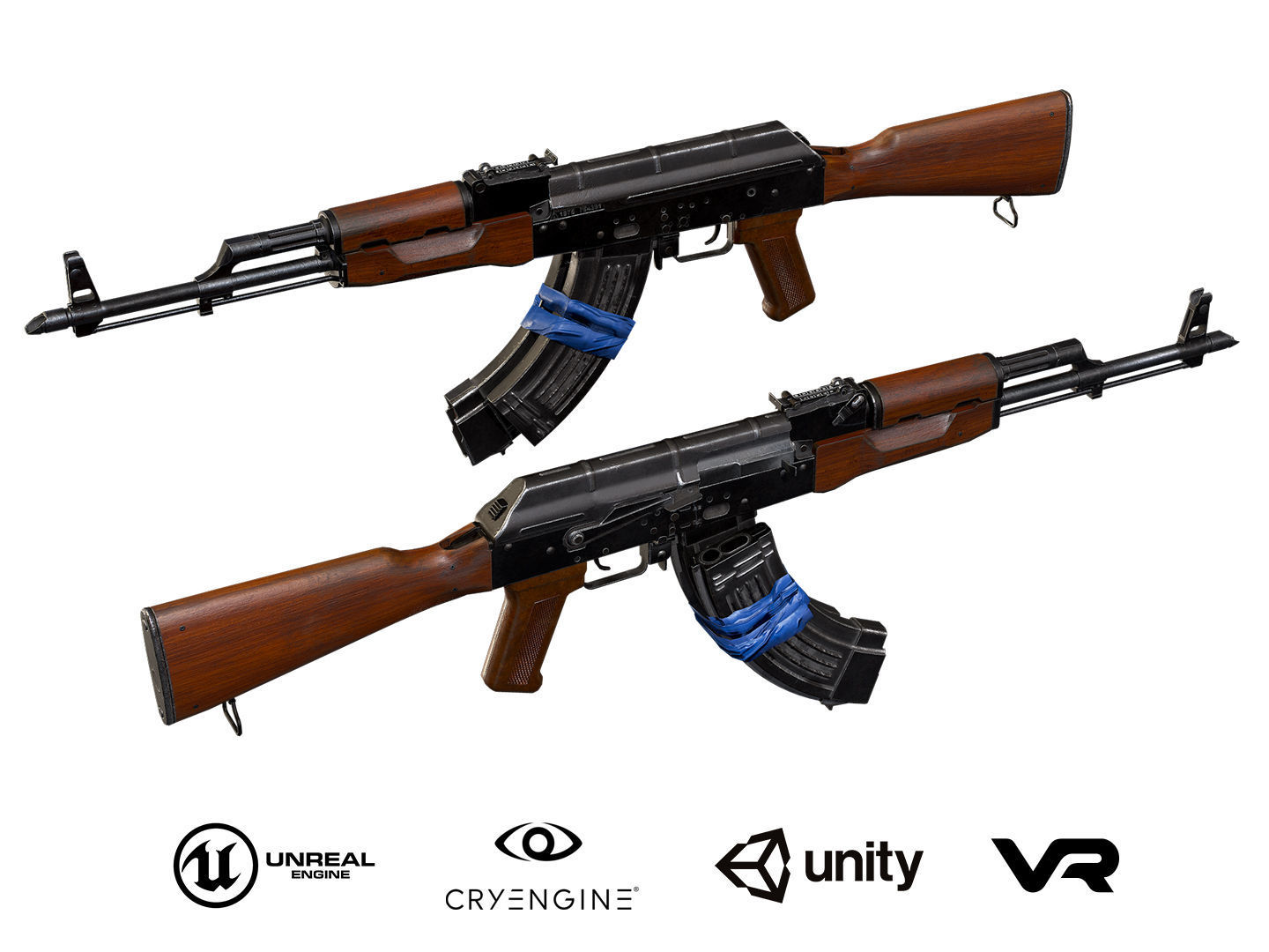 3D model AKM with electrical tape VR / AR / low-poly | CGTrader