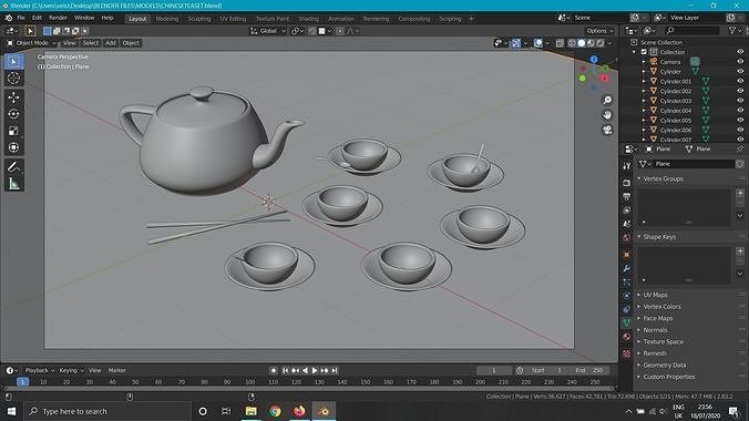 tea set free 3D model | CGTrader