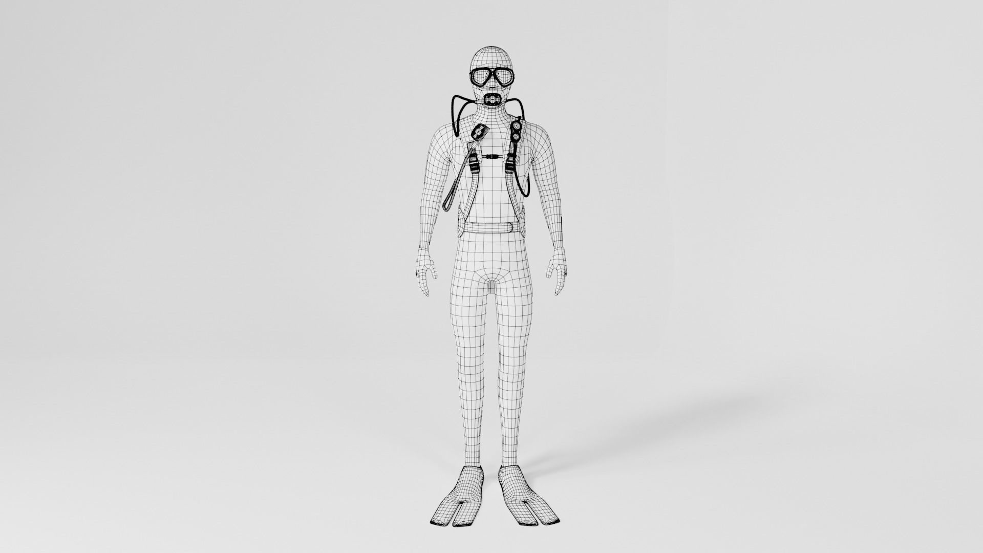 Diver scuba 3D model | CGTrader