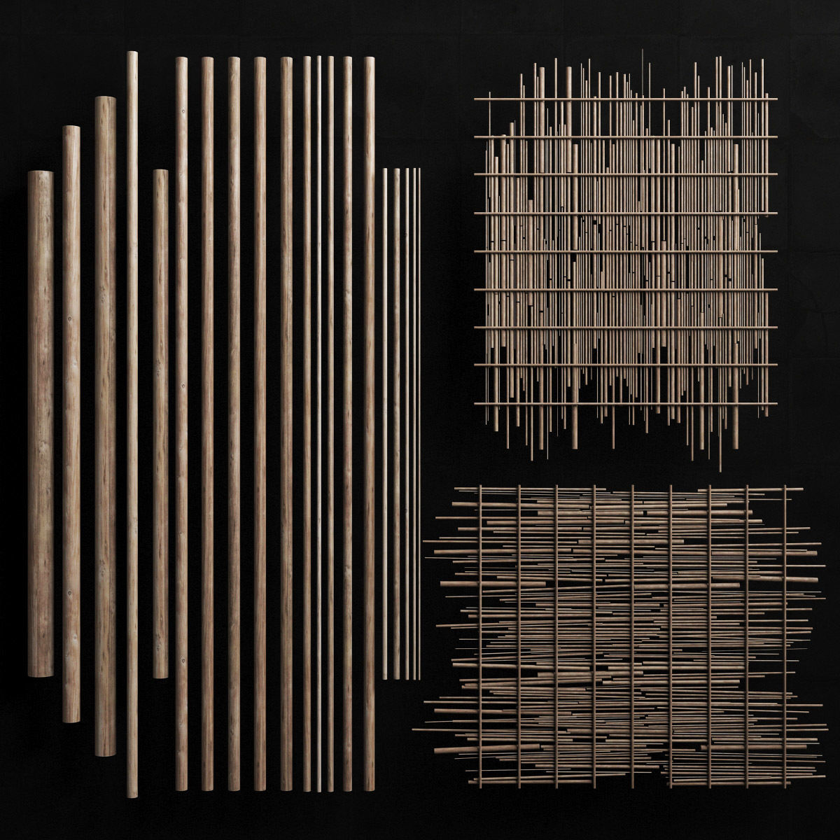 Ceiling round twig n1 3D model | CGTrader
