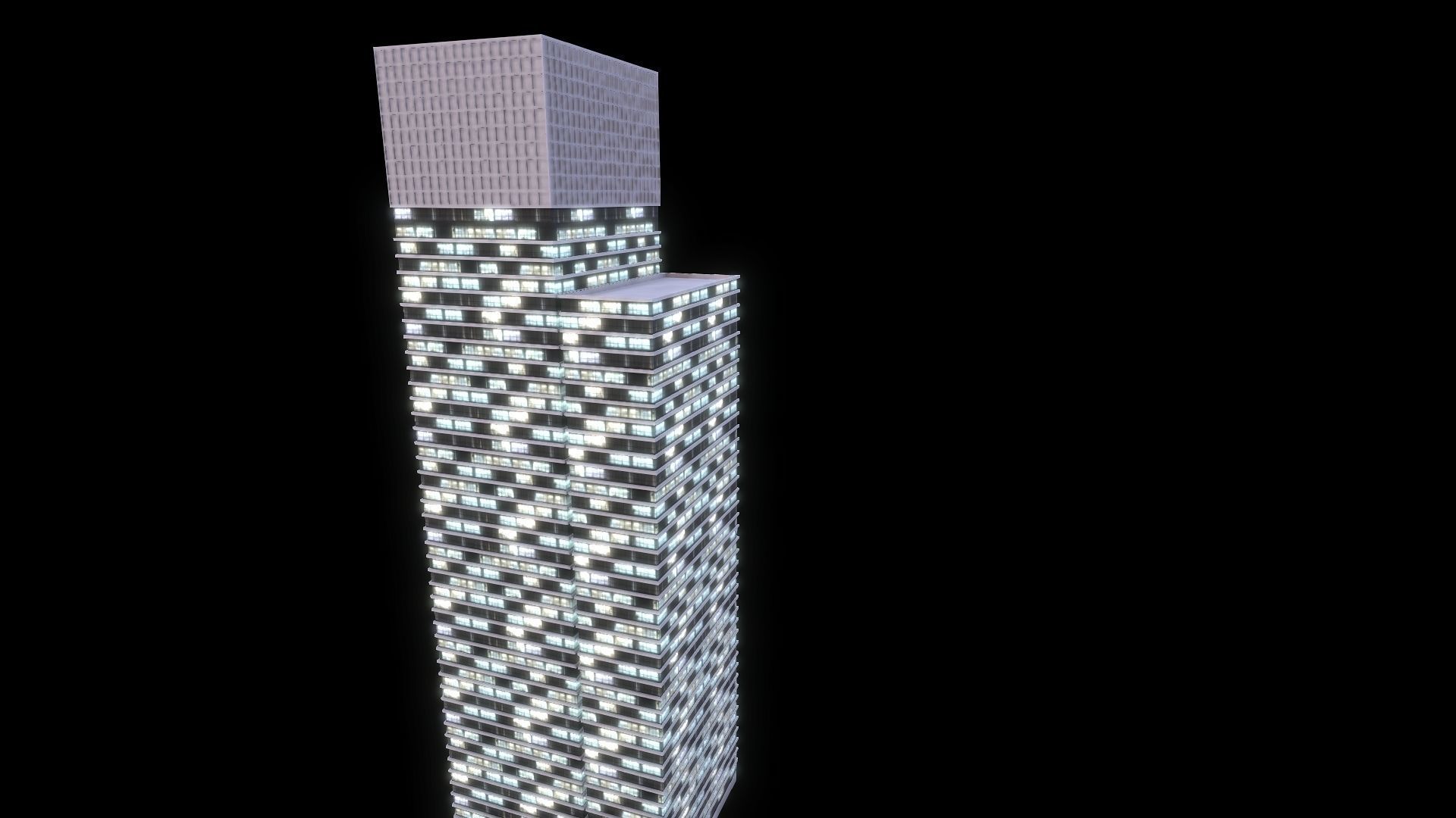 3D model Skyscraper at Night - LowPoly VR / AR / low-poly | CGTrader
