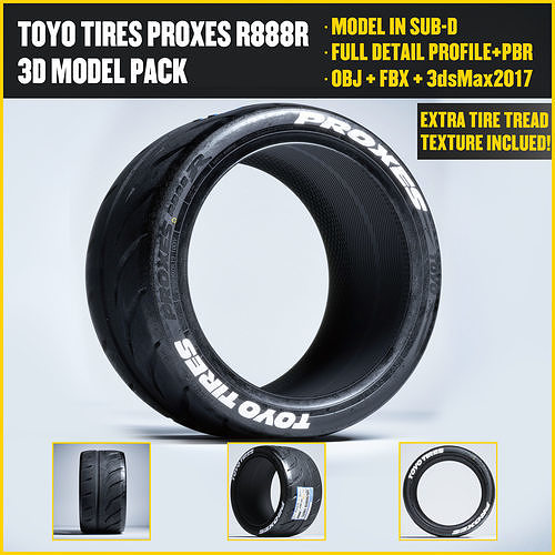 3D model TOYO PROXES R888R VR / AR / low-poly | CGTrader