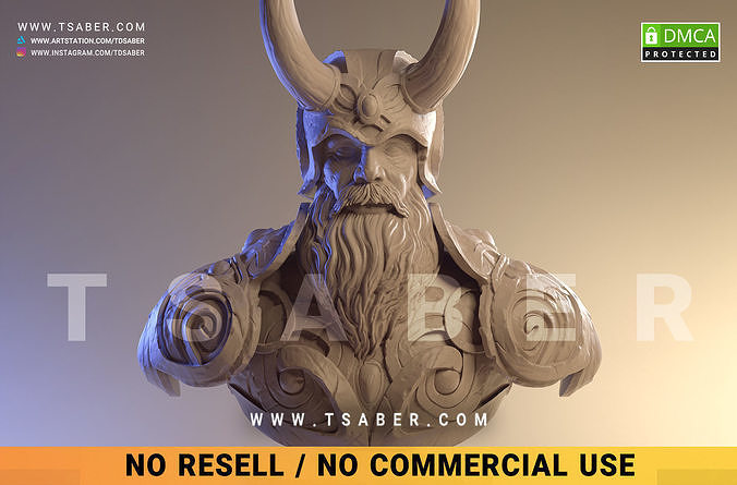 Viking bust - 3D print character 3D model 3D printable | CGTrader