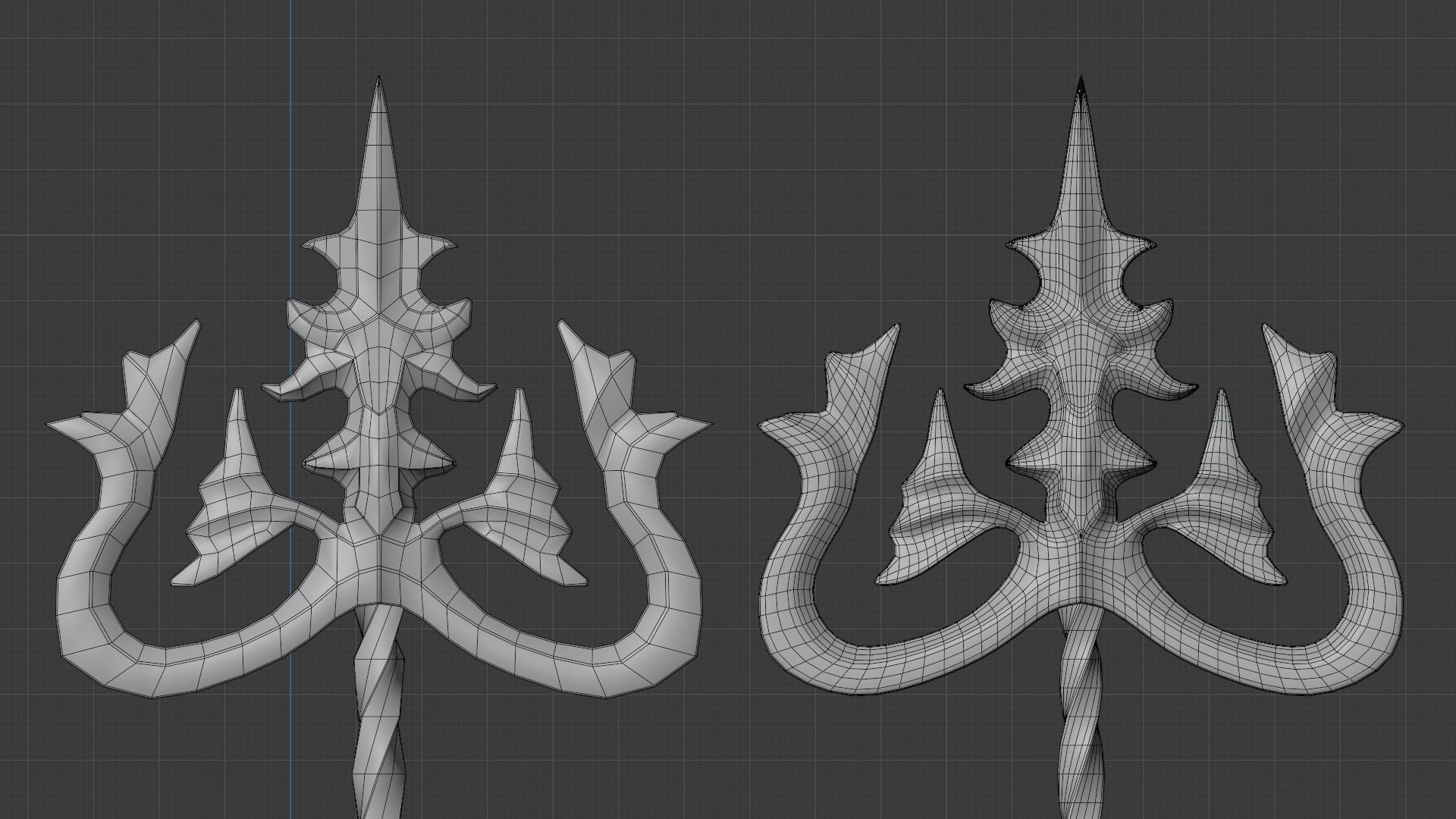 3D model Aqua Ornate Trident Weapon VR / AR / low-poly | CGTrader