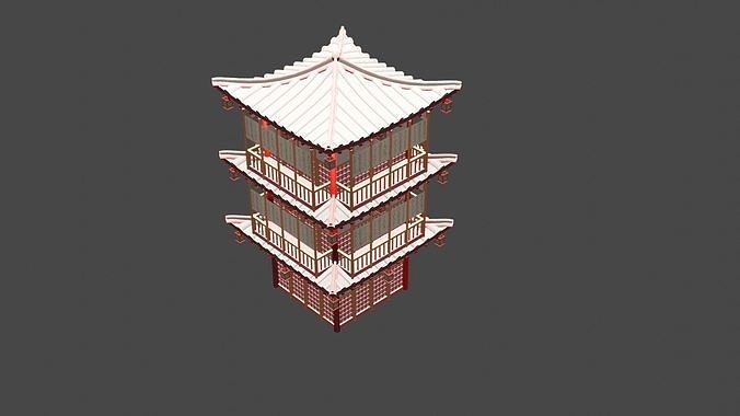 Asian Style Tower 3D model | CGTrader