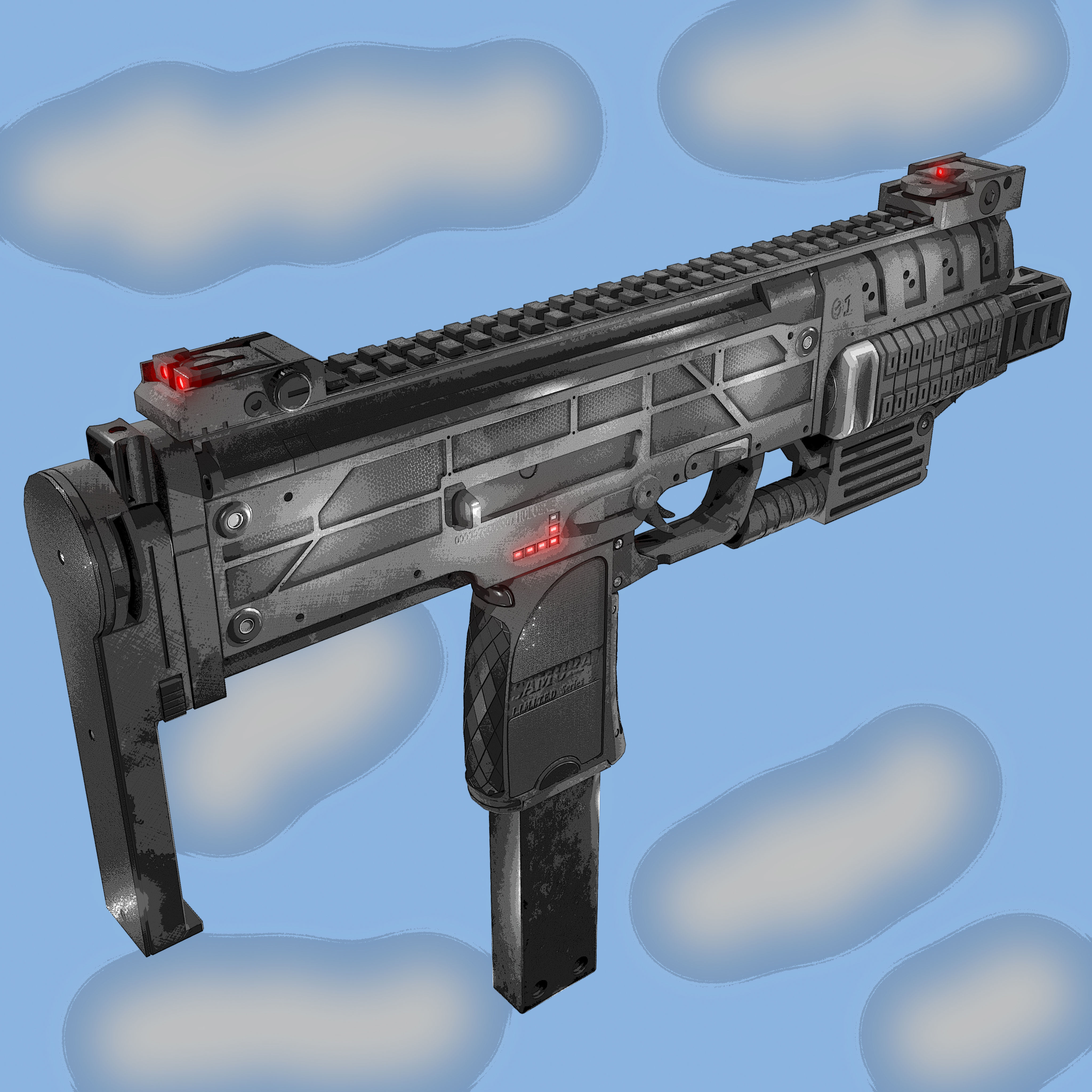 Sci-fi Mp7 3D model | CGTrader