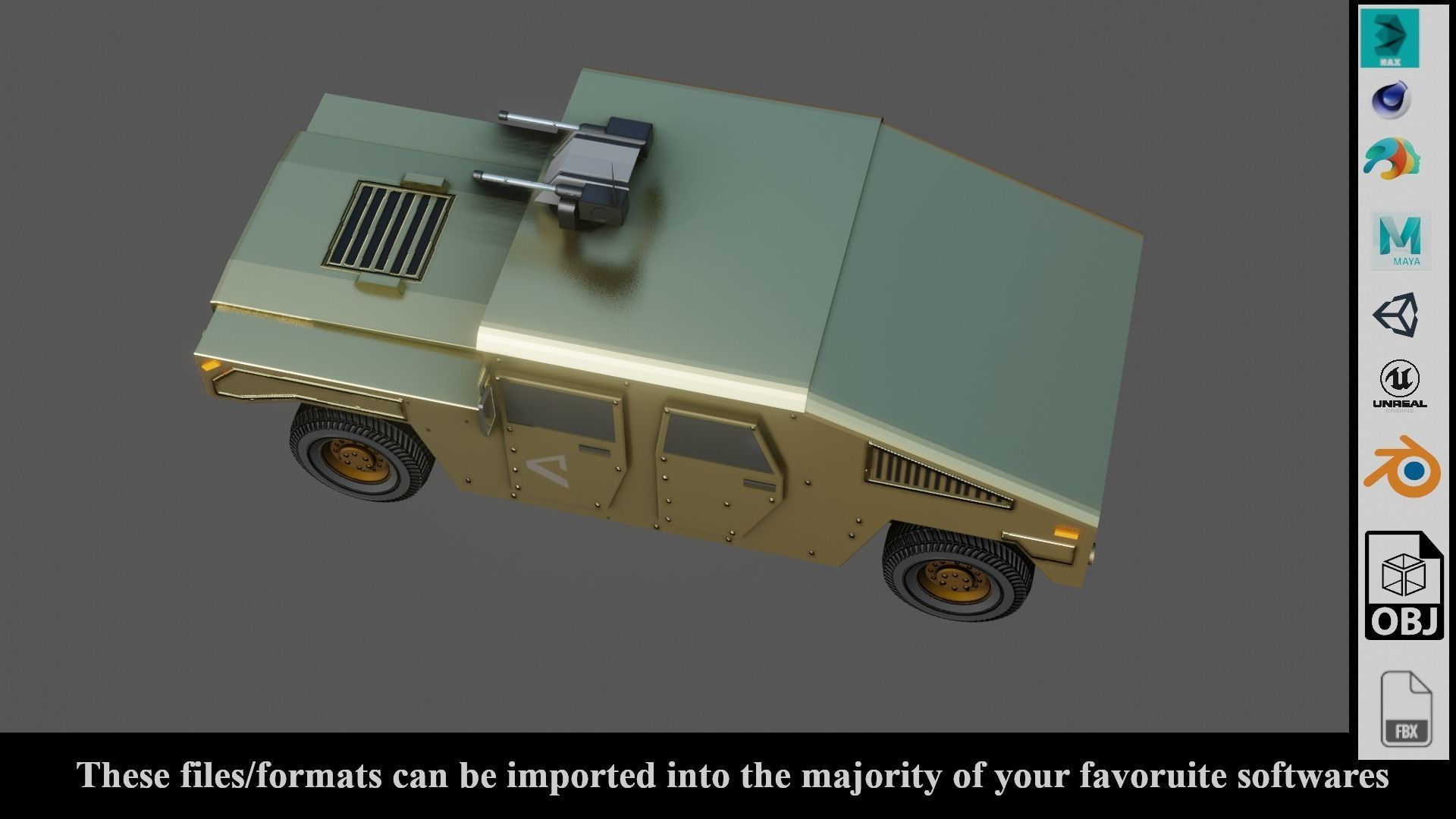 3D model Military Vehicle - Low poly - PBR - Game ready VR / AR / low ...