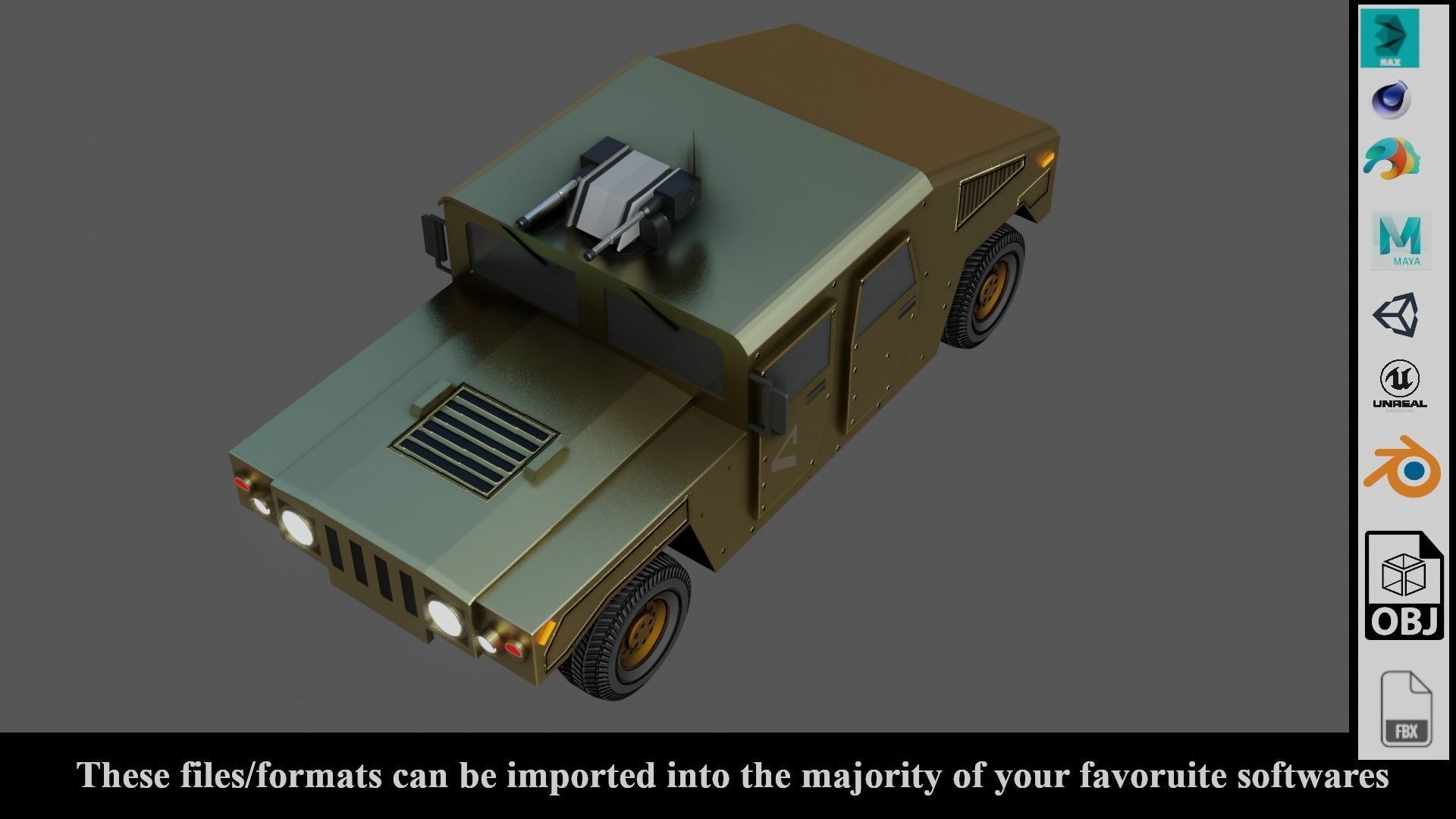 3D model Military Vehicle - Low poly - PBR - Game ready VR / AR / low ...