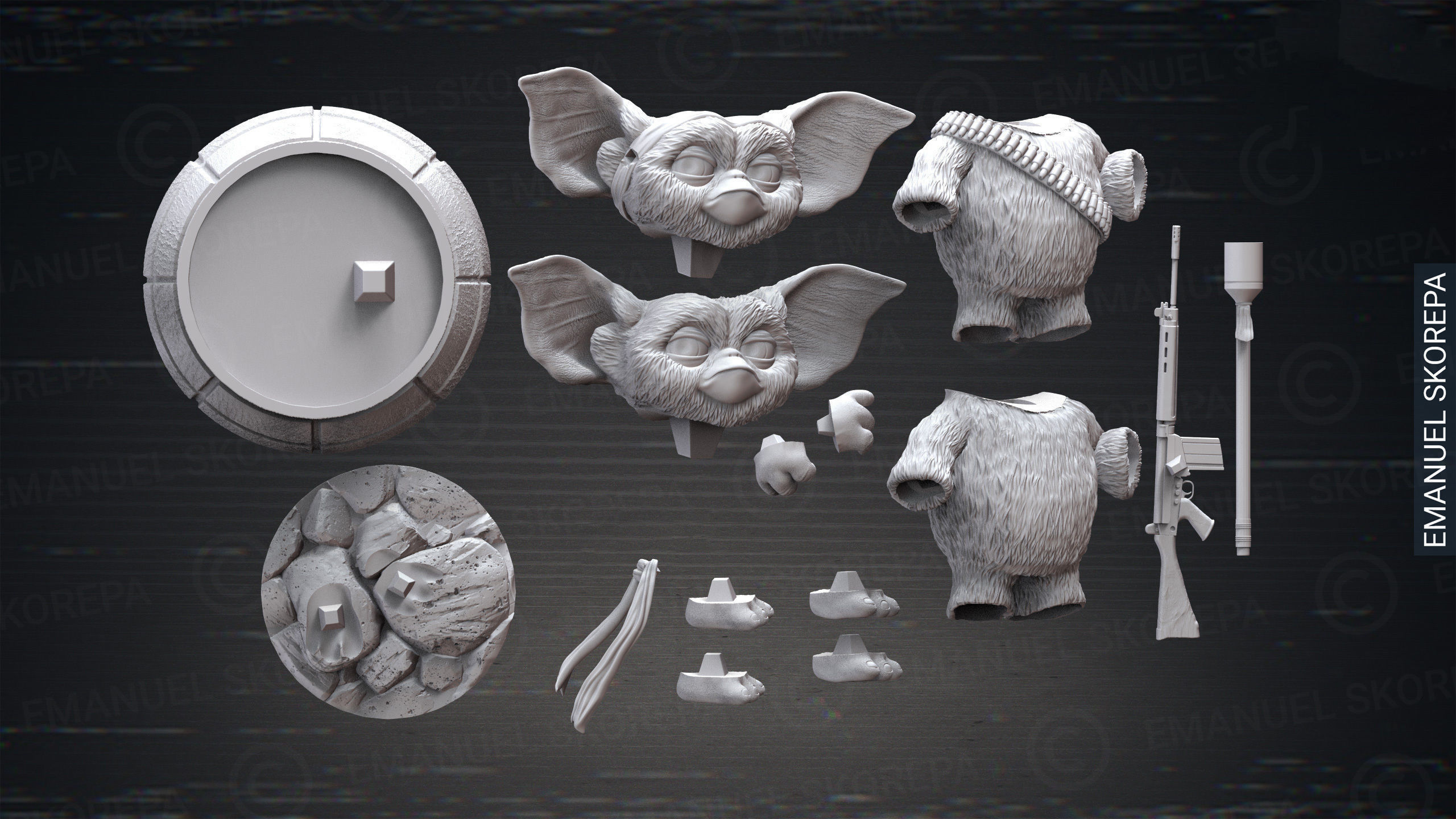 Gizmo Rambo 3D Print 3D model 3D printable | CGTrader