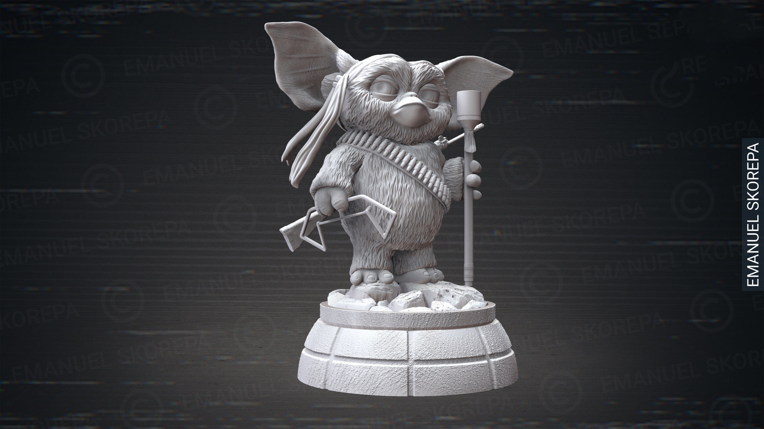 Gizmo Rambo 3D Print 3D model 3D printable | CGTrader
