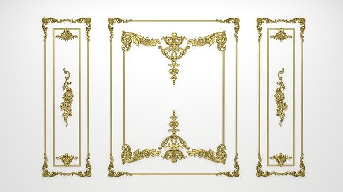Plaster decorative frame 3D model 01 3D model | CGTrader