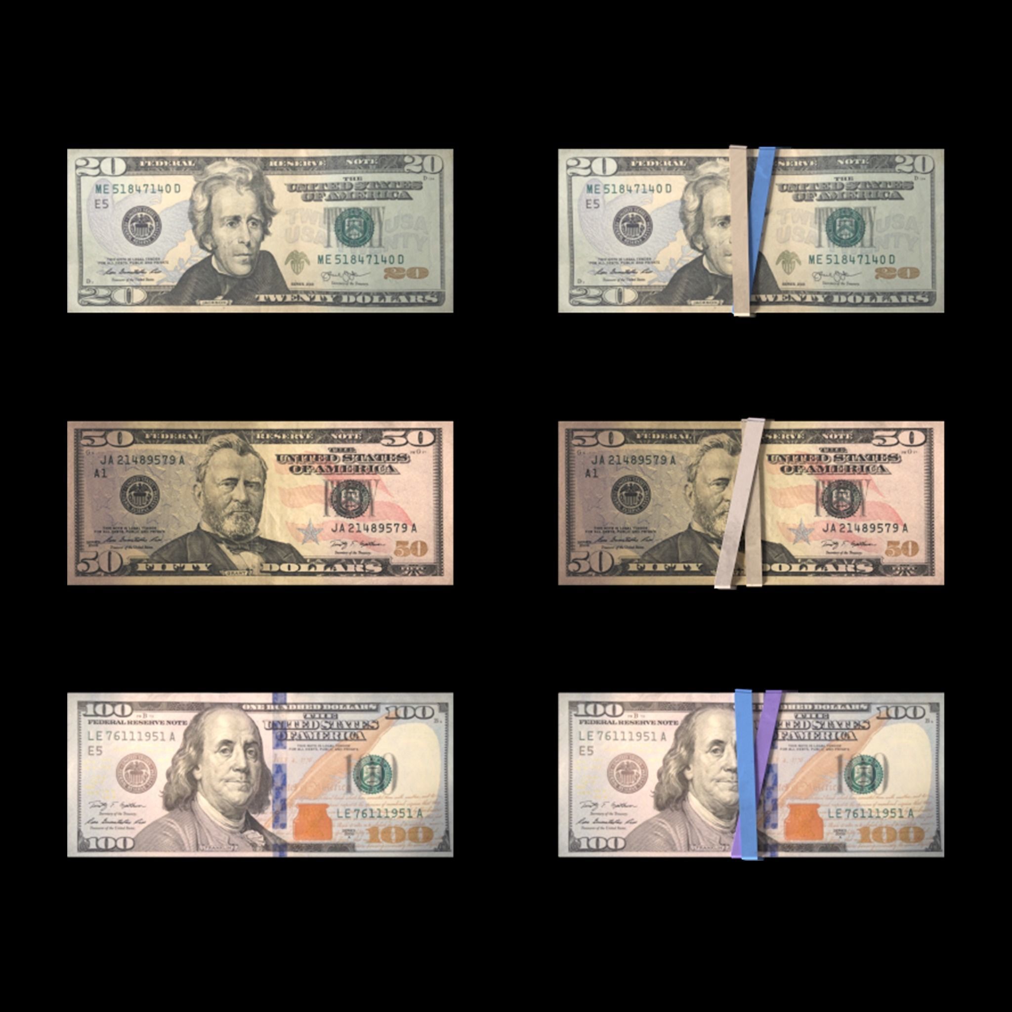 3D model US Paper Money VR / AR / low-poly | CGTrader