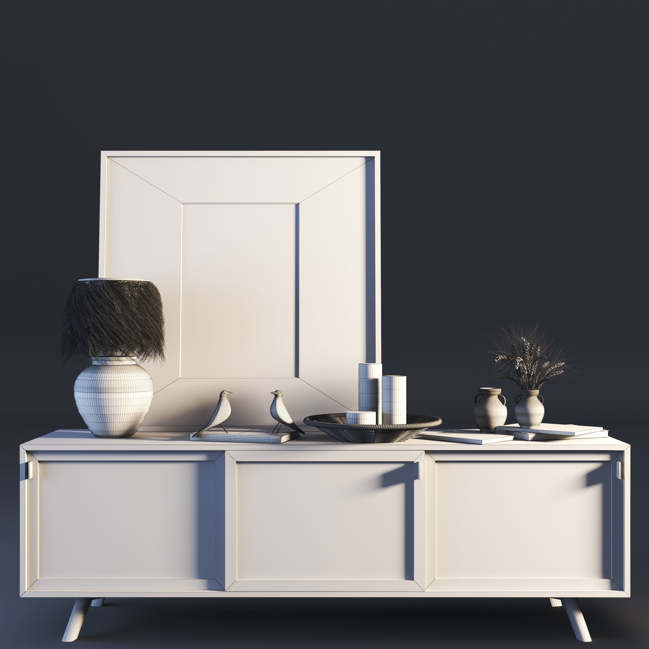 Sideboard-Decorative Set- Boho 3D model | CGTrader