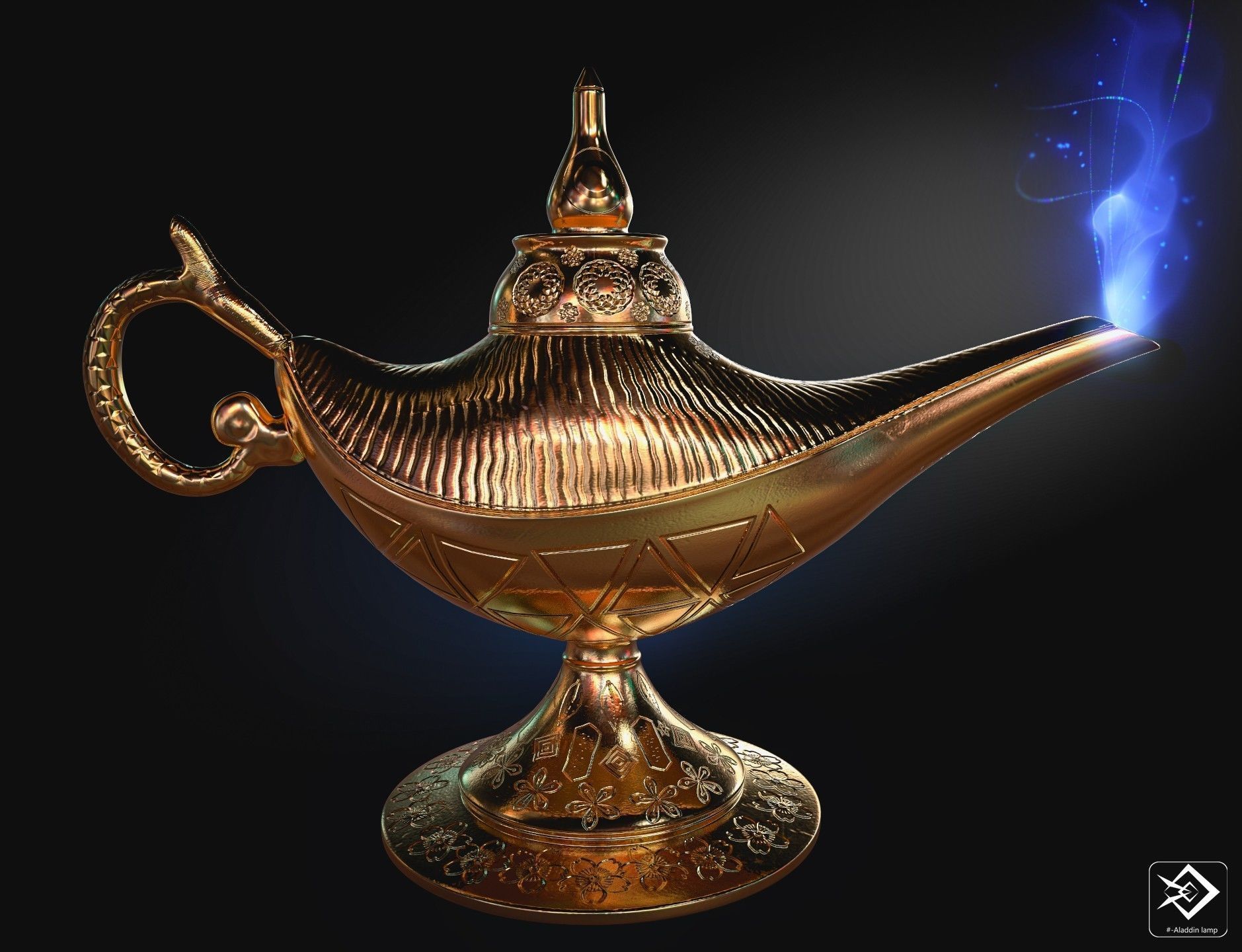 Aladdin lamp 3D model | CGTrader
