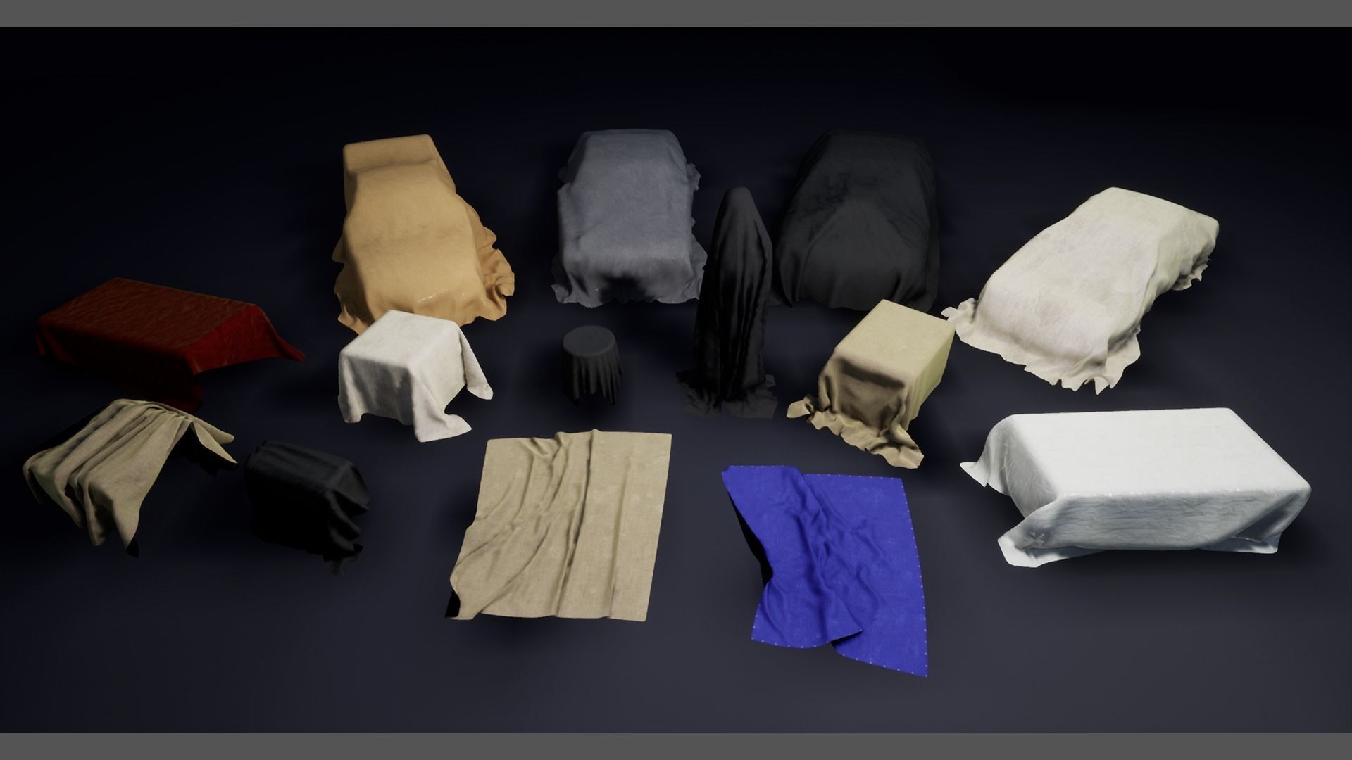 Draped Cloth Meshes 3D model | CGTrader