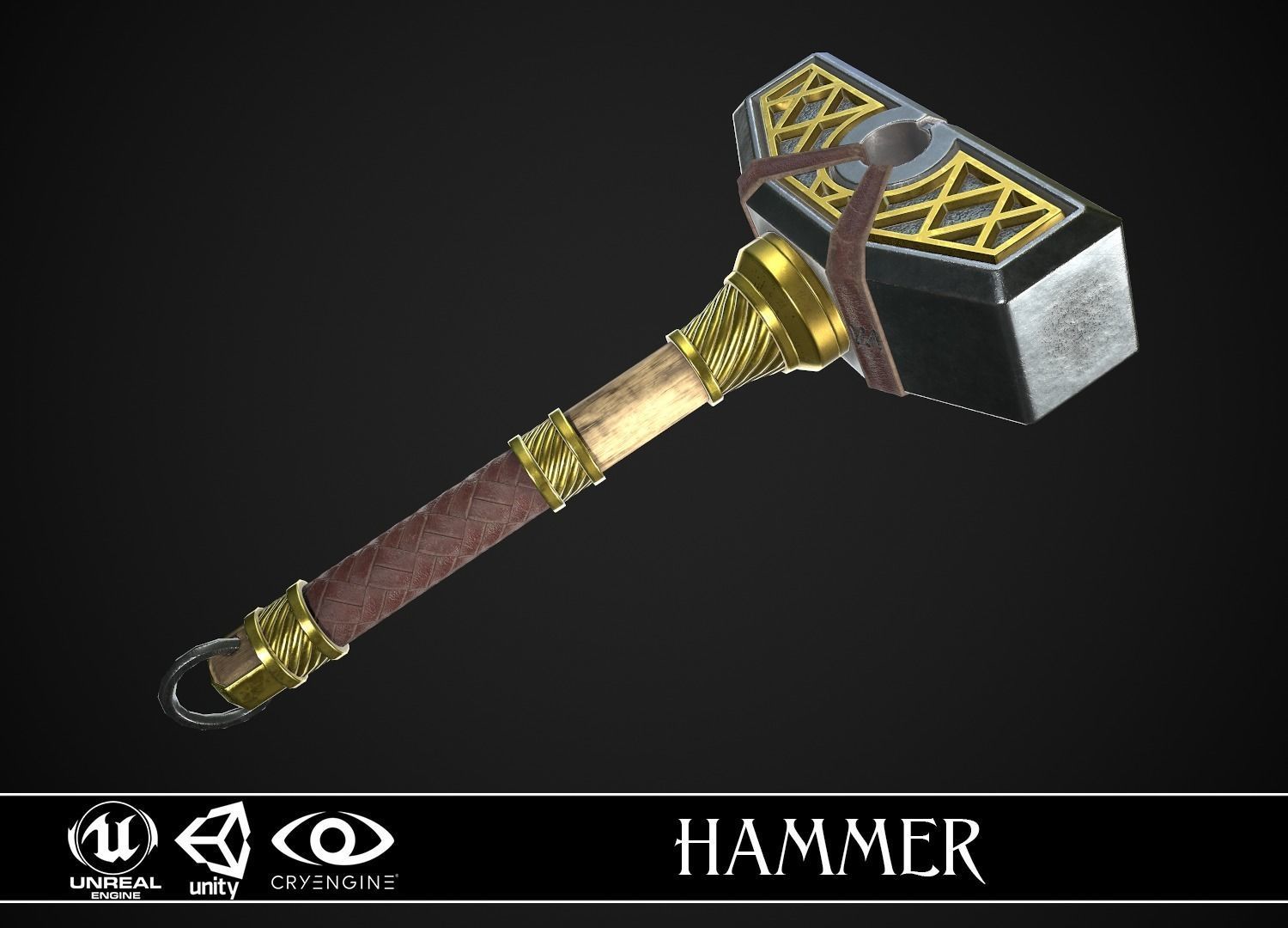 3D model Fantasy Hammer 05 VR / AR / low-poly | CGTrader