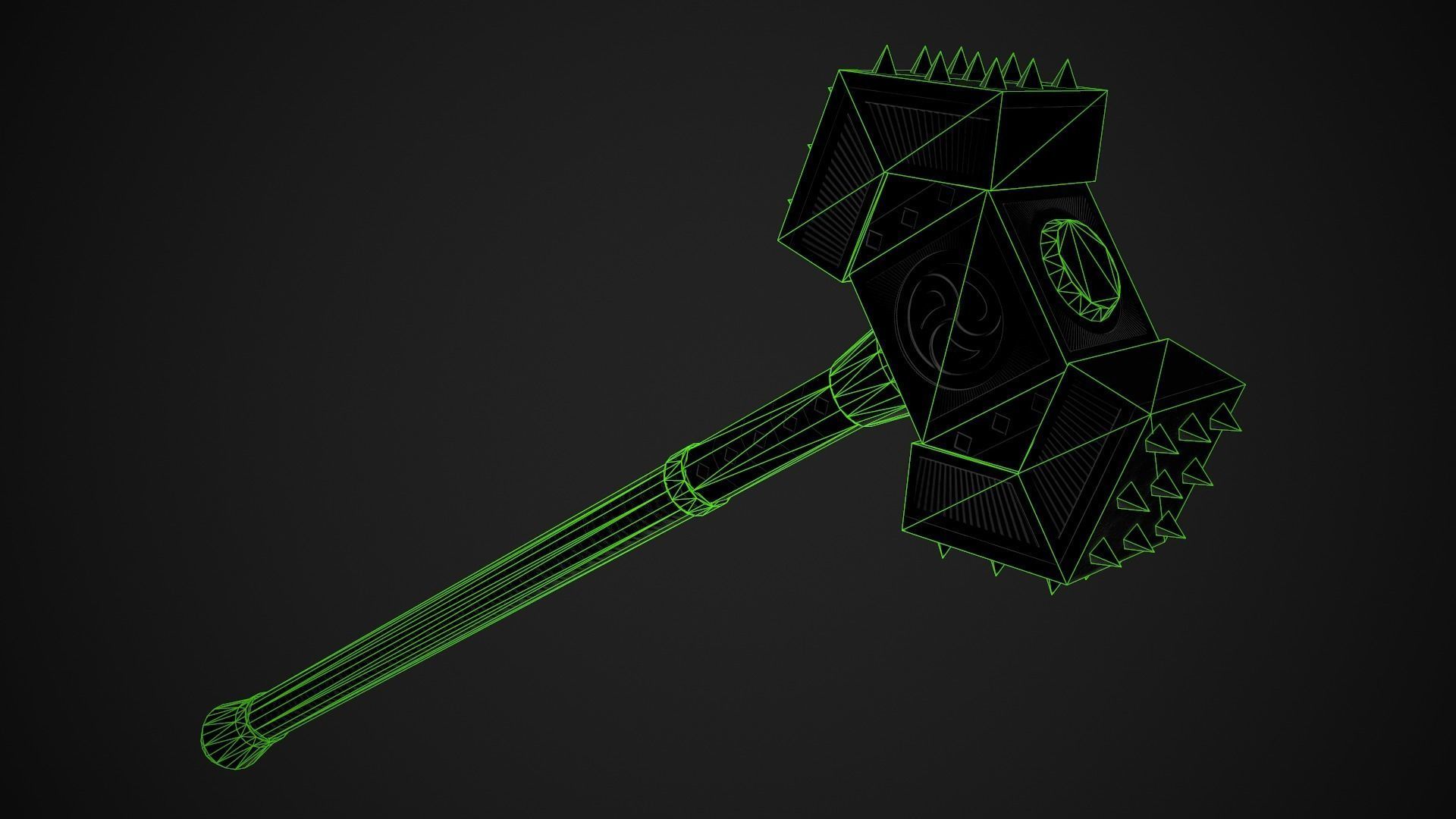 3D model Fantasy Great Hammer 02 VR / AR / low-poly | CGTrader