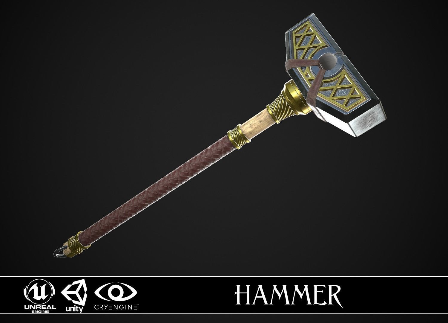 3D model Fantasy Great Hammer 05 VR / AR / low-poly | CGTrader