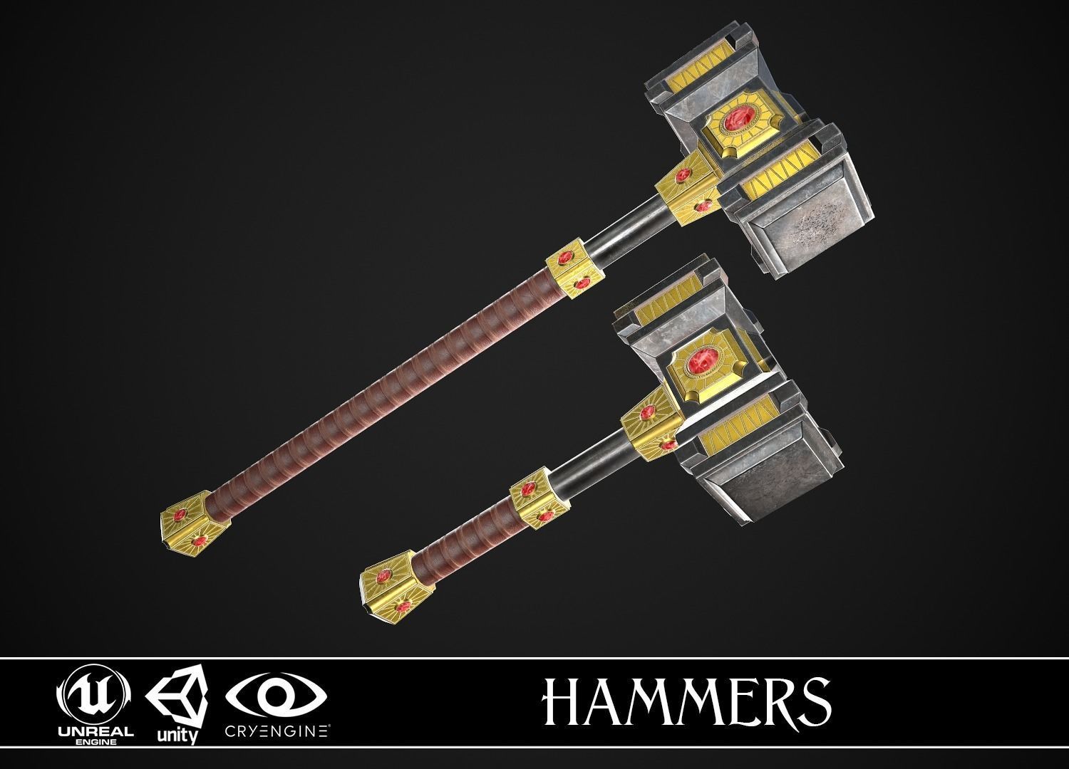 Complete Fantasy Hammer Collection VR / AR / low-poly | CGTrader