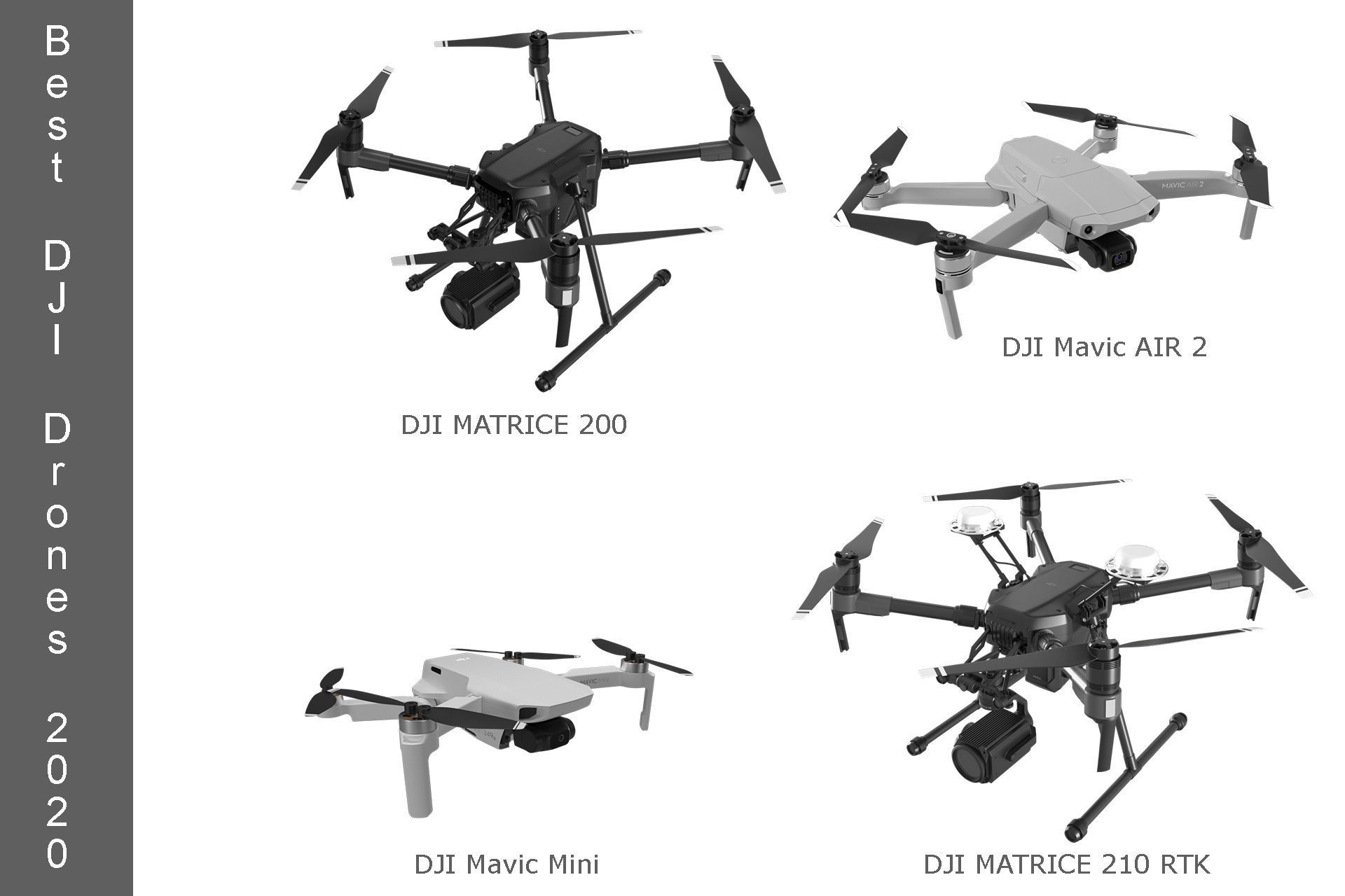 DJI Best Drones 2020 Collection 3D model animated | CGTrader